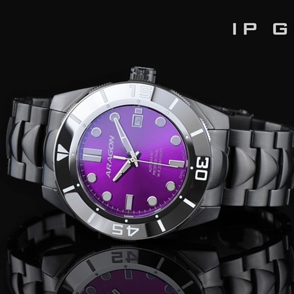 Aragon | Accessories | Aragon Tungsten Bezel Swiss Automatic Watch ...